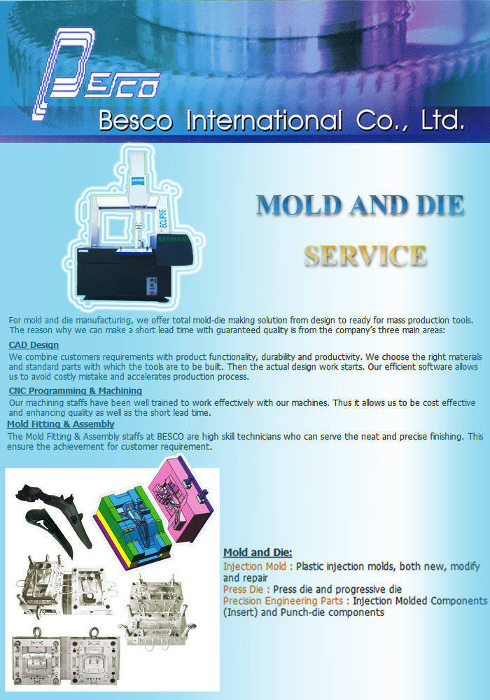 PRODUCT MOLD and DIE SERVICE : บริษัท เบสโก อินเตอร์เนชั่นแนล จำกัด | Besco International Co.,Ltd.