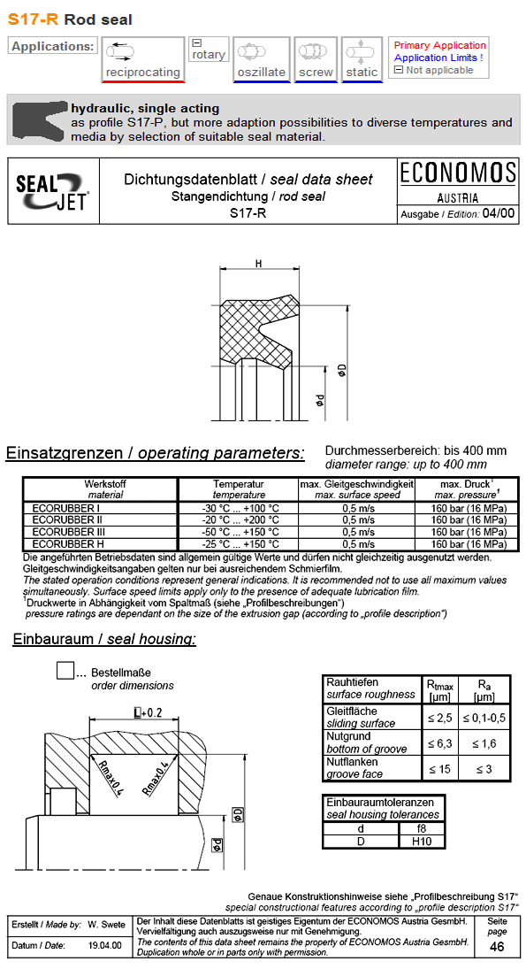 PRODUCT Rod seal S17-R : บริษัท เอสเคเอฟ-อีโคโนโมส ซีลลิ่ง โซลูชั่นส์ ...